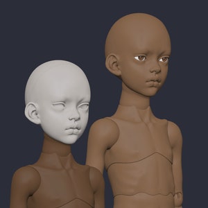 Digital BJD Doll Head With Headcap for 3D Printing - Etsy