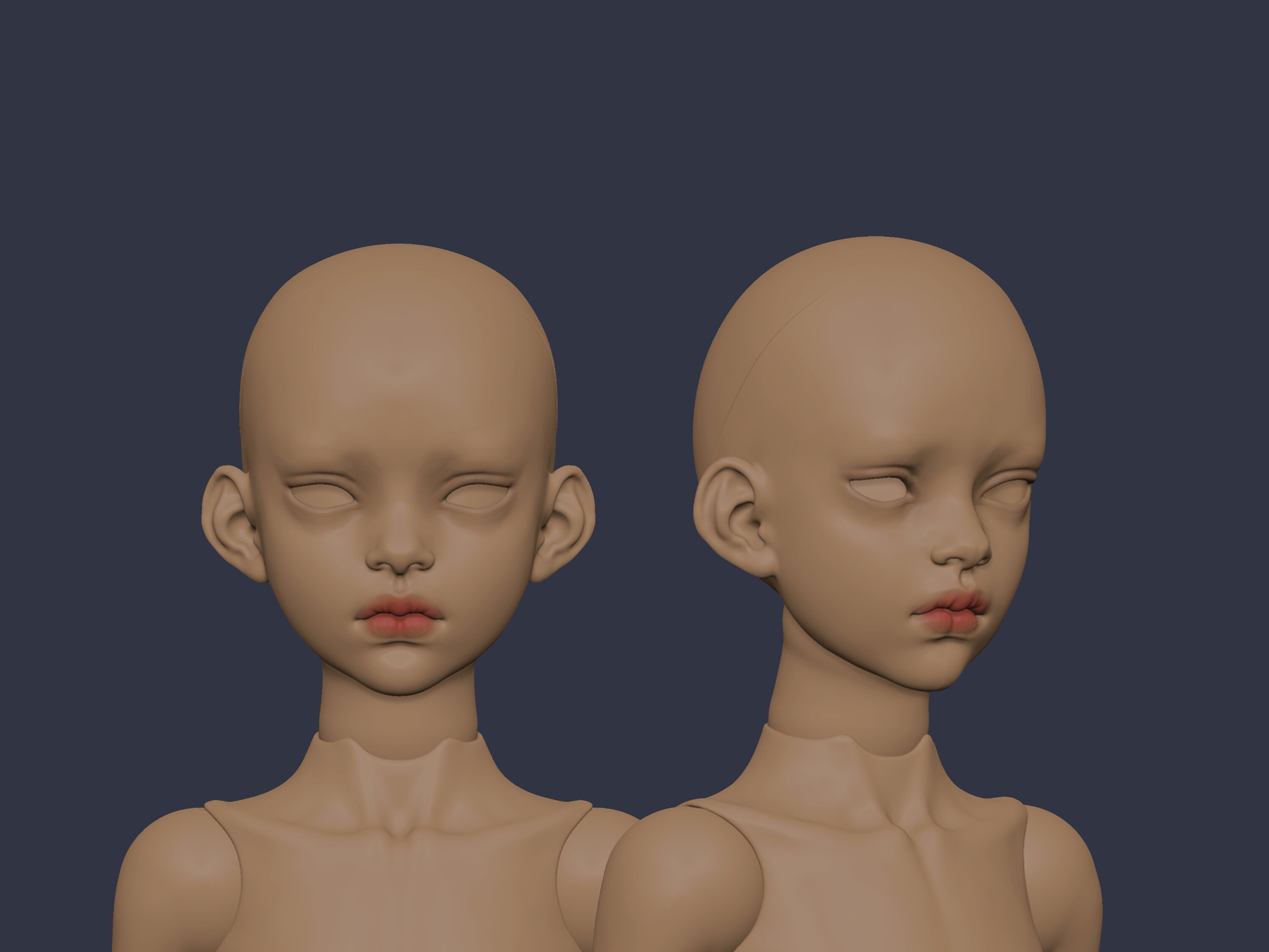 Digital BJD Doll Head With Headcap for 3D Printing - Etsy