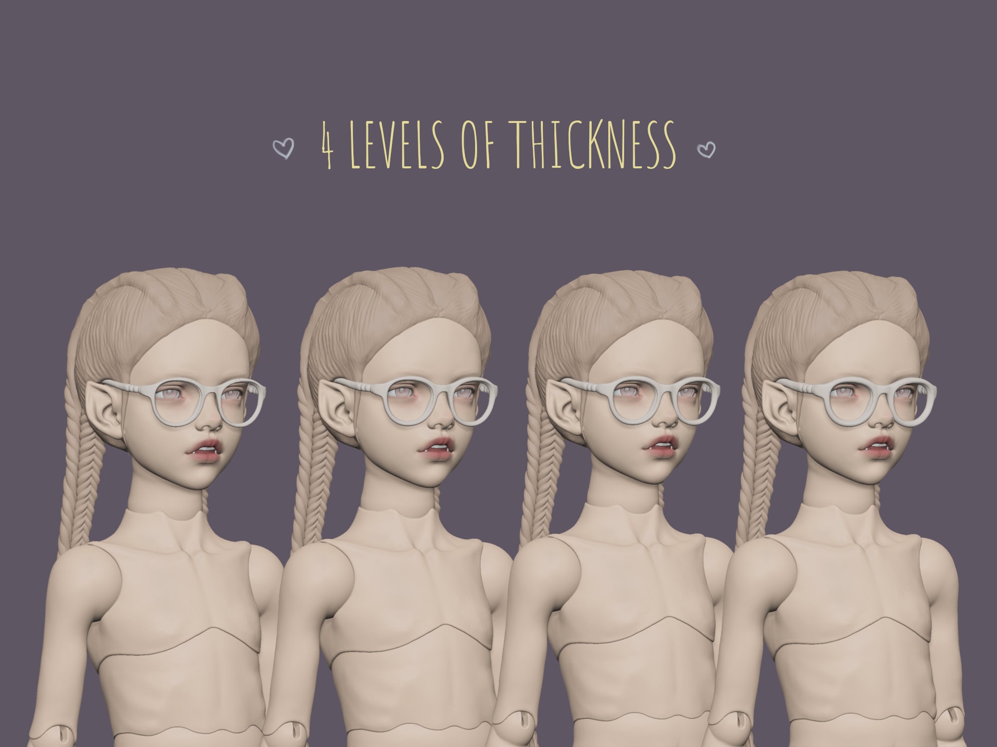 Digital .STL File Doll Glasses for 3D Printing. DIY Ball Jointed Doll ...