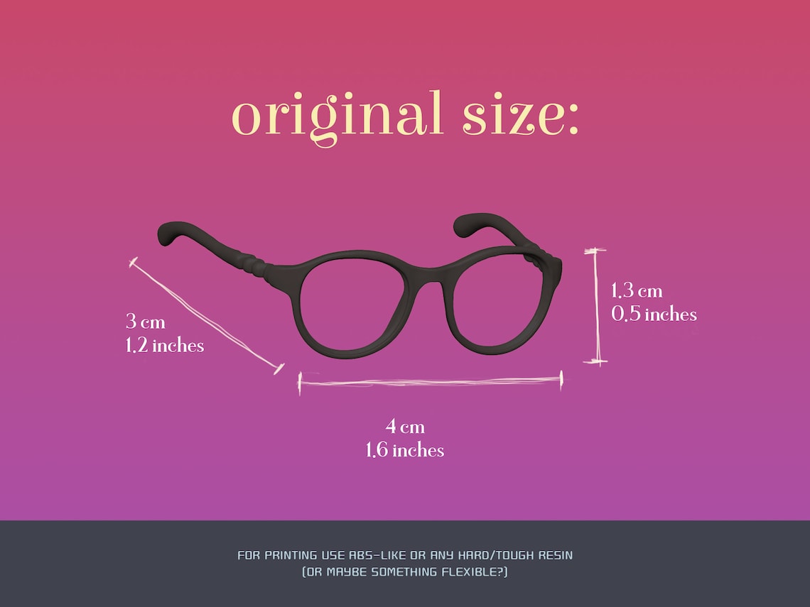 Digital .STL File Doll Glasses for 3D Printing. DIY Ball Jointed Doll ...