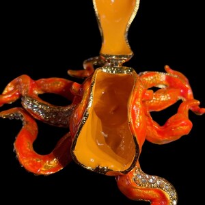 Costal Ocean Boho- Chic Orange Octopus Bedside Jewelry/ Trinket Holder ...