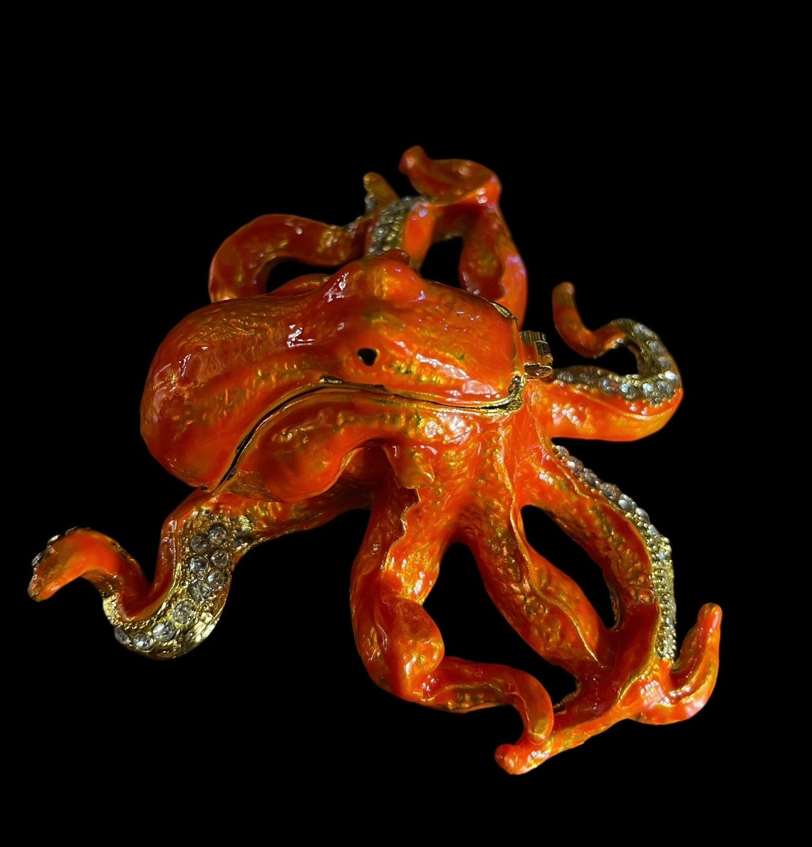 Costal Ocean Boho- Chic Orange Octopus Bedside Jewelry/ Trinket Holder ...