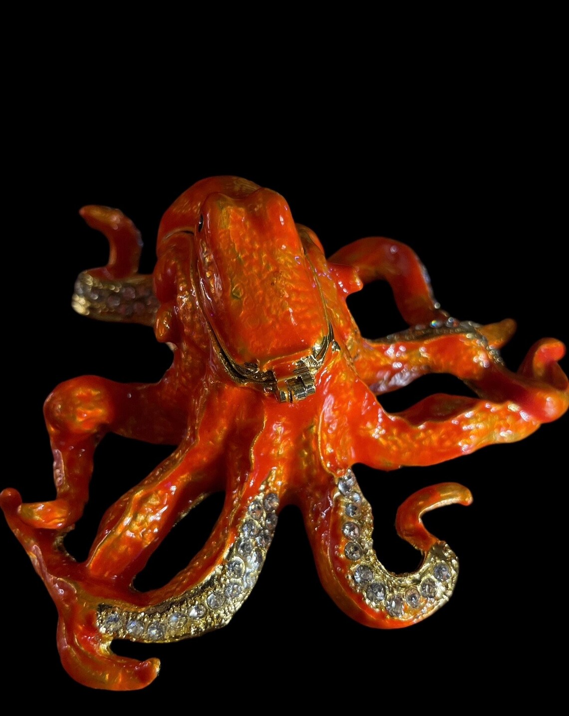 Costal Ocean Boho- Chic Orange Octopus Bedside Jewelry/ Trinket Holder ...