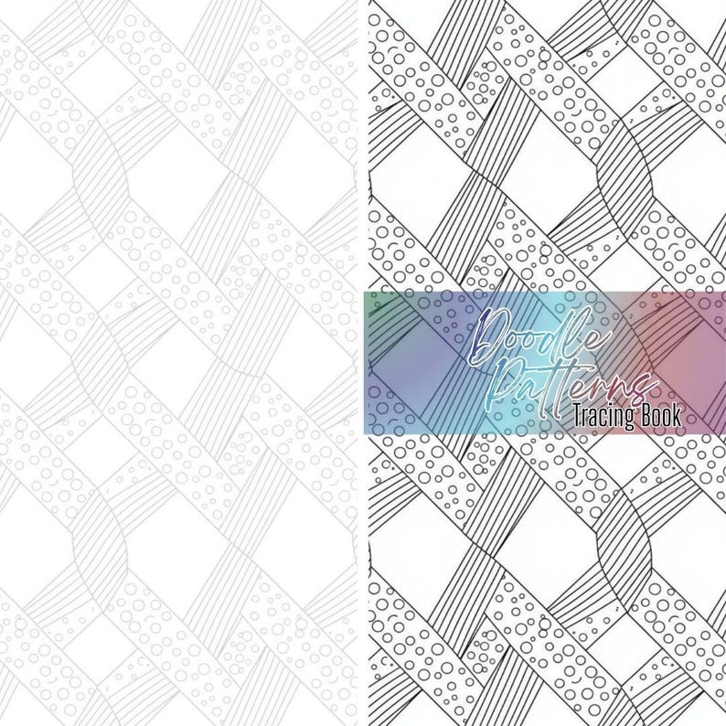 Doodle Patterns Tracing and Coloring Pages of Relaxing Line Art for ...