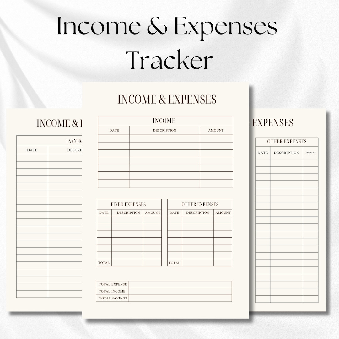Income Expense Tracker Printable, Budget Tracker, Money Tracker, Bullet ...
