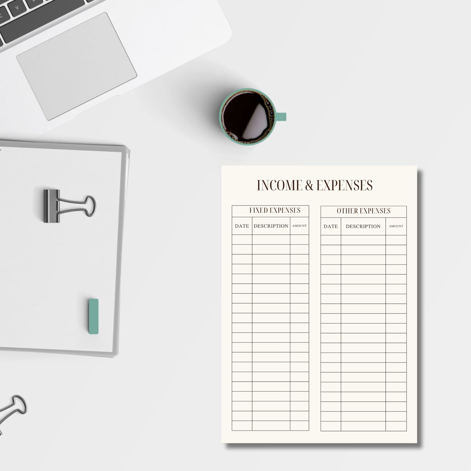 Income Expense Tracker Printable, Budget Tracker, Money Tracker, Bullet ...