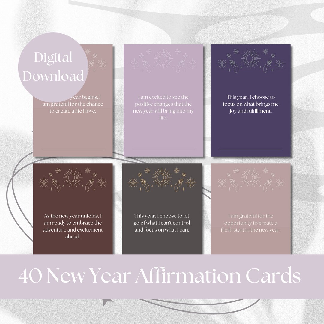 40 Printable New Year Affirmation Cards Minimal Affirmation - Etsy