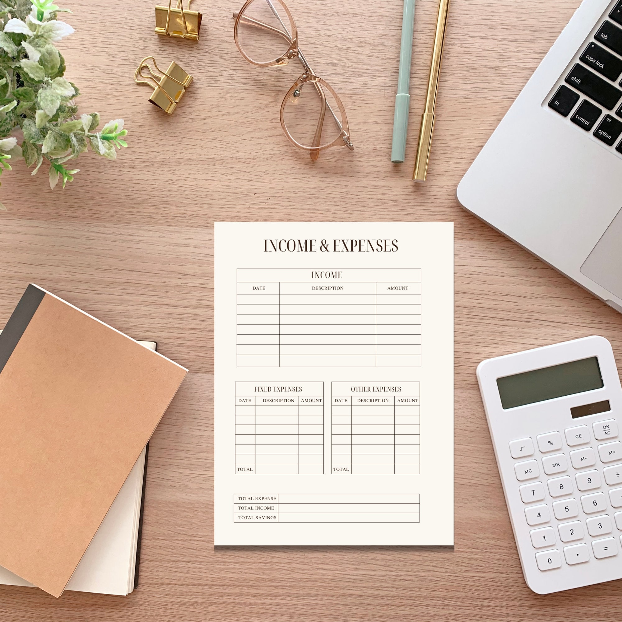 Income Expense Tracker Printable, Budget Tracker, Money Tracker, Bullet ...