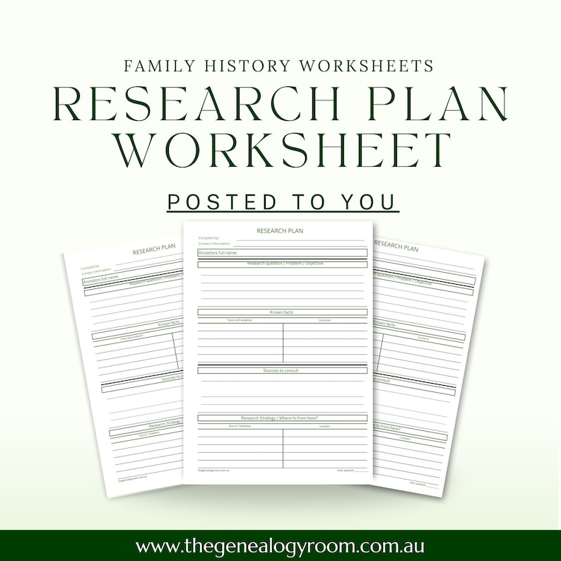 Research Plan Worksheet | Family History | 20 X Physical Worksheets ...