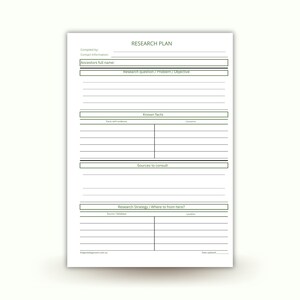 Research Plan Worksheet | Family History | 20 X Physical Worksheets ...