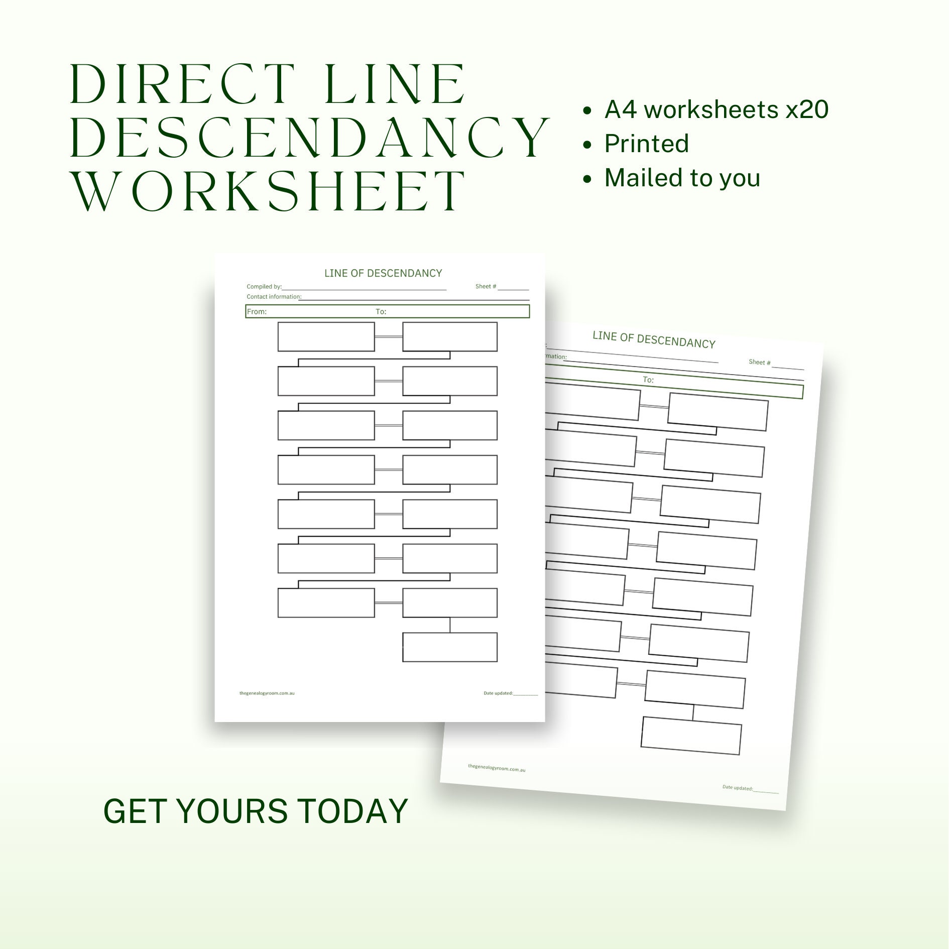 Direct Line Descendancy Worksheet | Ancestry Direct Line | Family ...