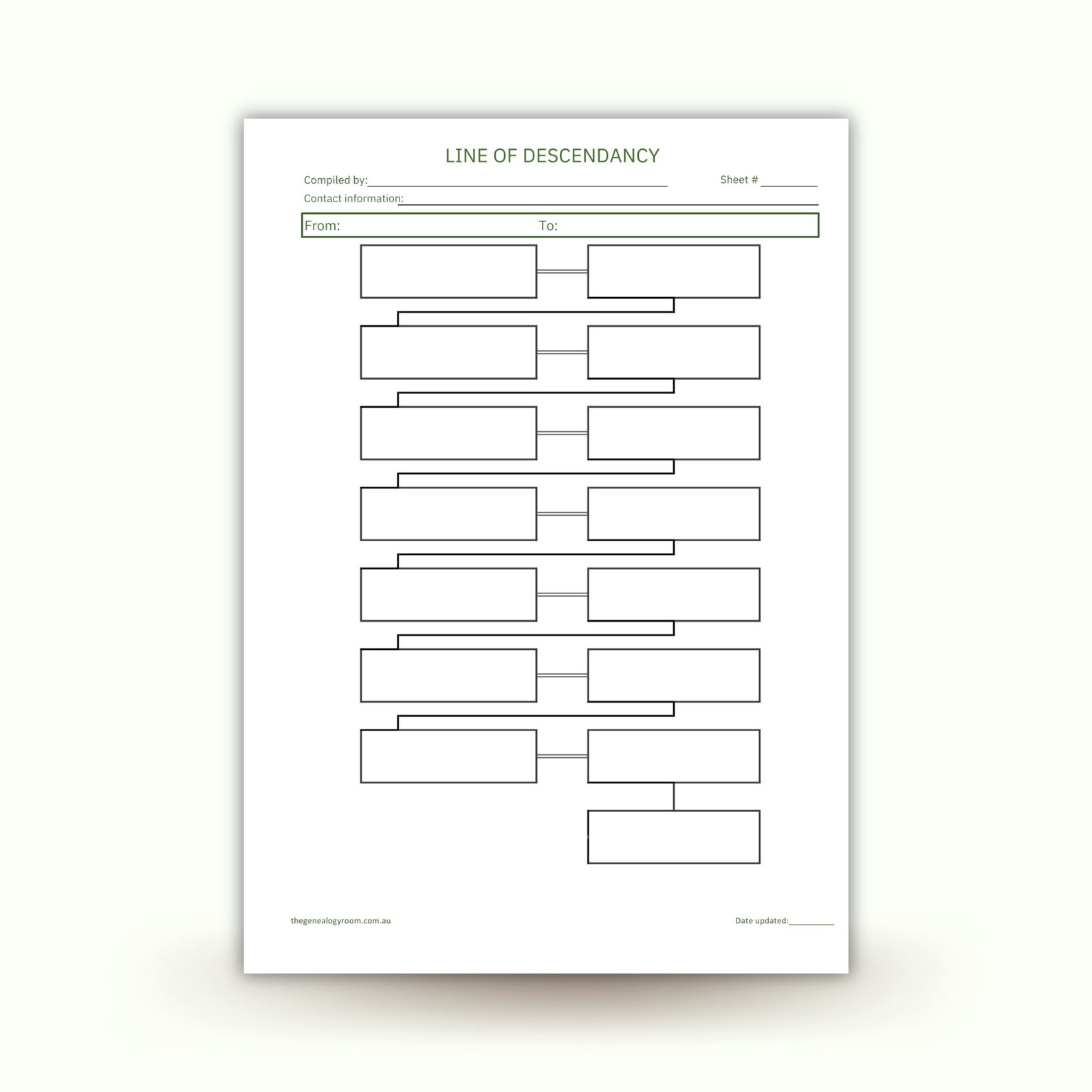 Direct Line Descendancy Worksheet | Ancestry Direct Line | Family ...