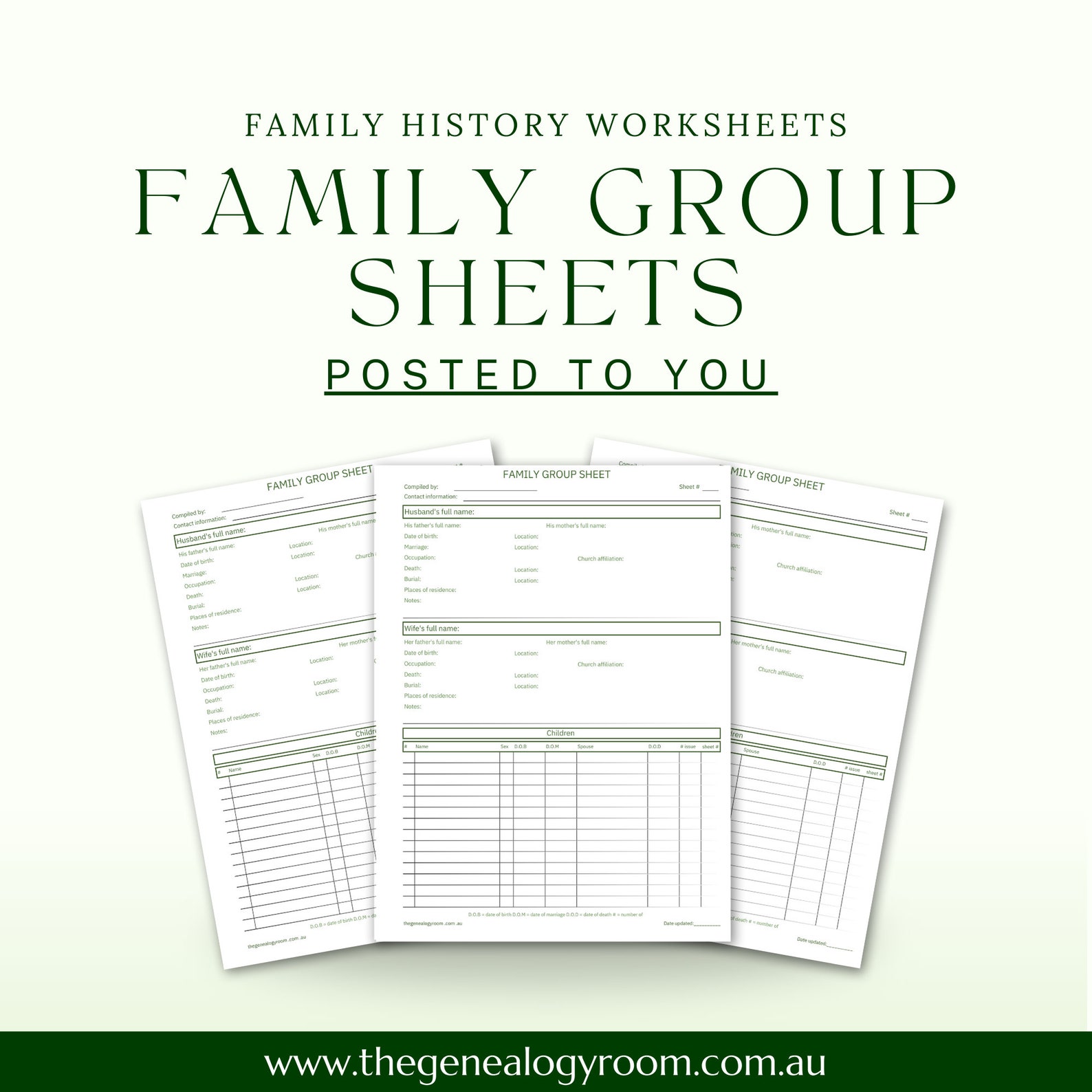 Family Group Worksheet | Family Record Worksheet | Family History | 20 ...