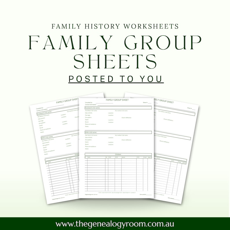 Family Group Worksheet | Family Record Worksheet | Family History | 20 ...