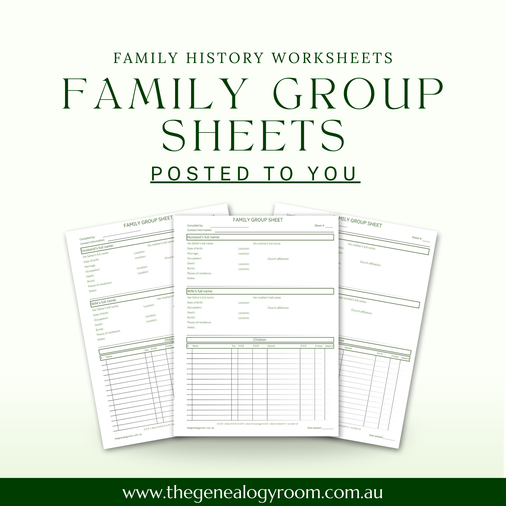 Family Group Worksheet | Family Record Worksheet | Family History | 20 ...