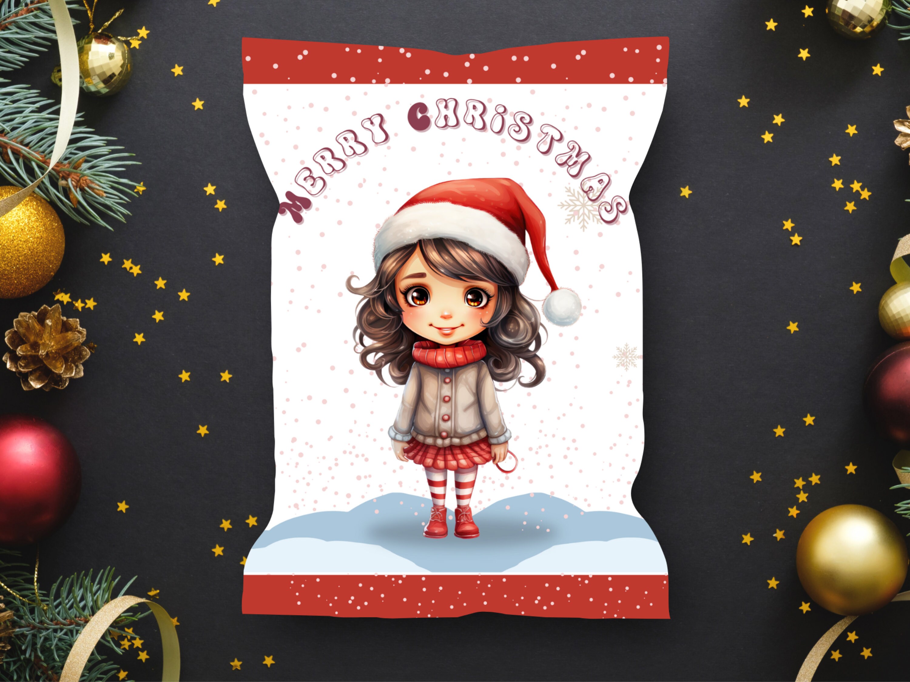 Printable Christmas Chip Bags Printable PDF for Holiday - Etsy
