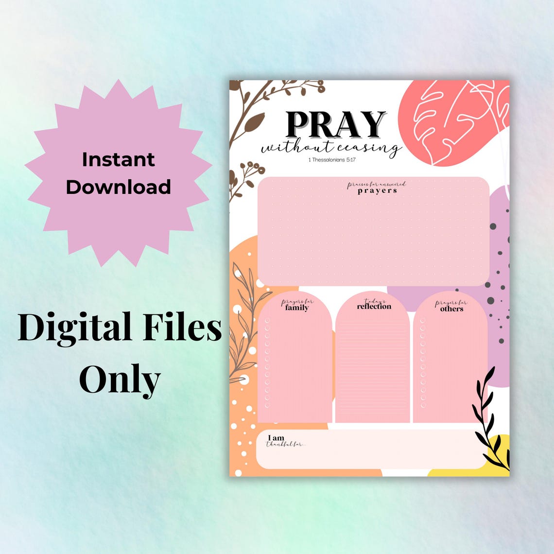 Prayer Journal Printable Template L Printable Planner L Printable ...
