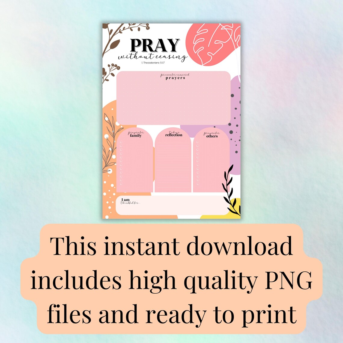 Prayer Journal Printable Template L Printable Planner L Printable ...