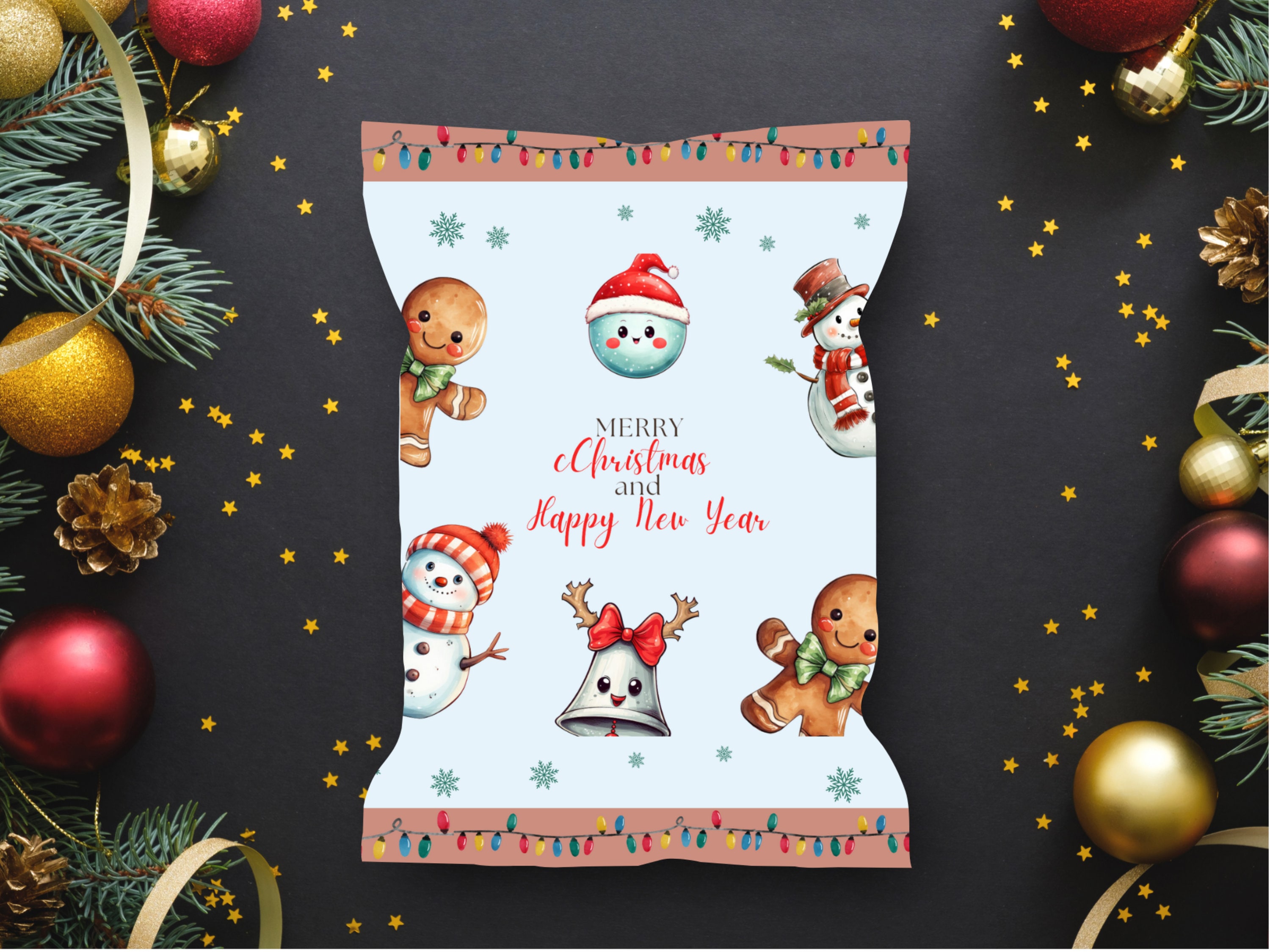 Printable Christmas Chip Bags Printable PDF for Holiday - Etsy