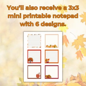 Autumn Printable Notepad L Autumn Girl Notepad Set L Notepad Bundle L ...