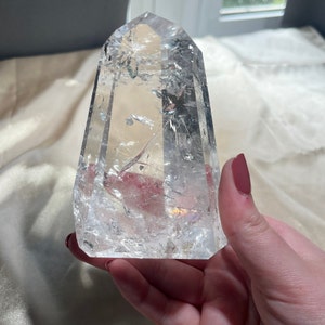 Rainbow Filled Clear Rutile Quartz Crystal Tower - Etsy