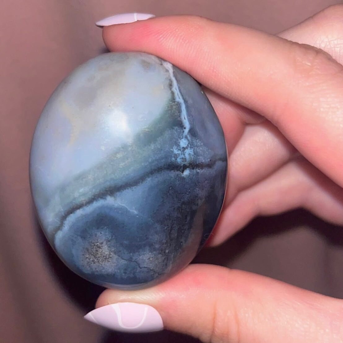 Unique Dark Blue Ocean Jasper Palm Stone Crystal - Etsy