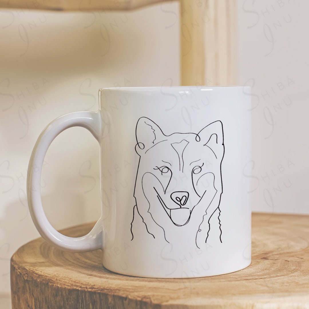 Shiba Inu Line Art, Dog Wall Art, Hand Drawn Shiba Inu, Shiba Inu Art ...