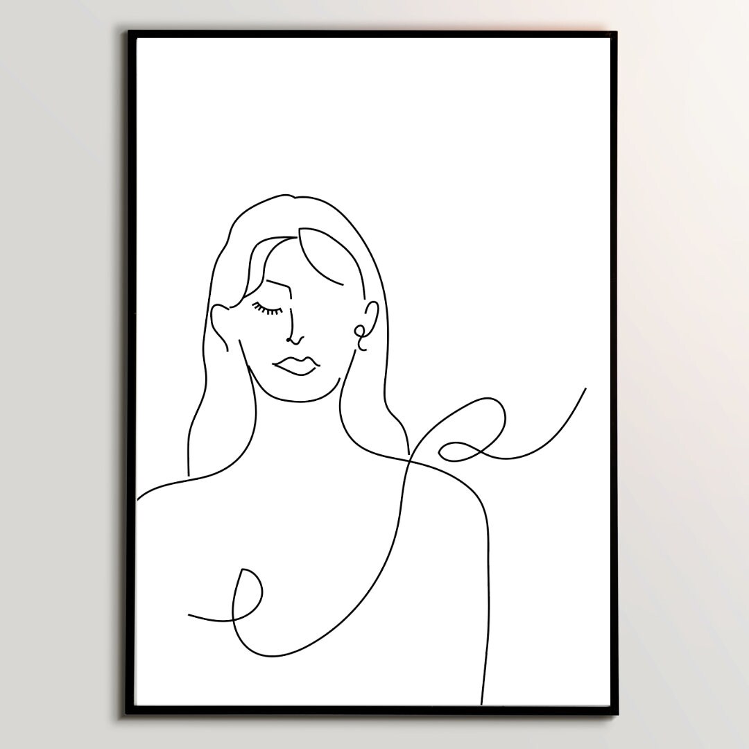 Minimal Line Art, Fashion Design Line Art, Woman Line Art, Minimal ...