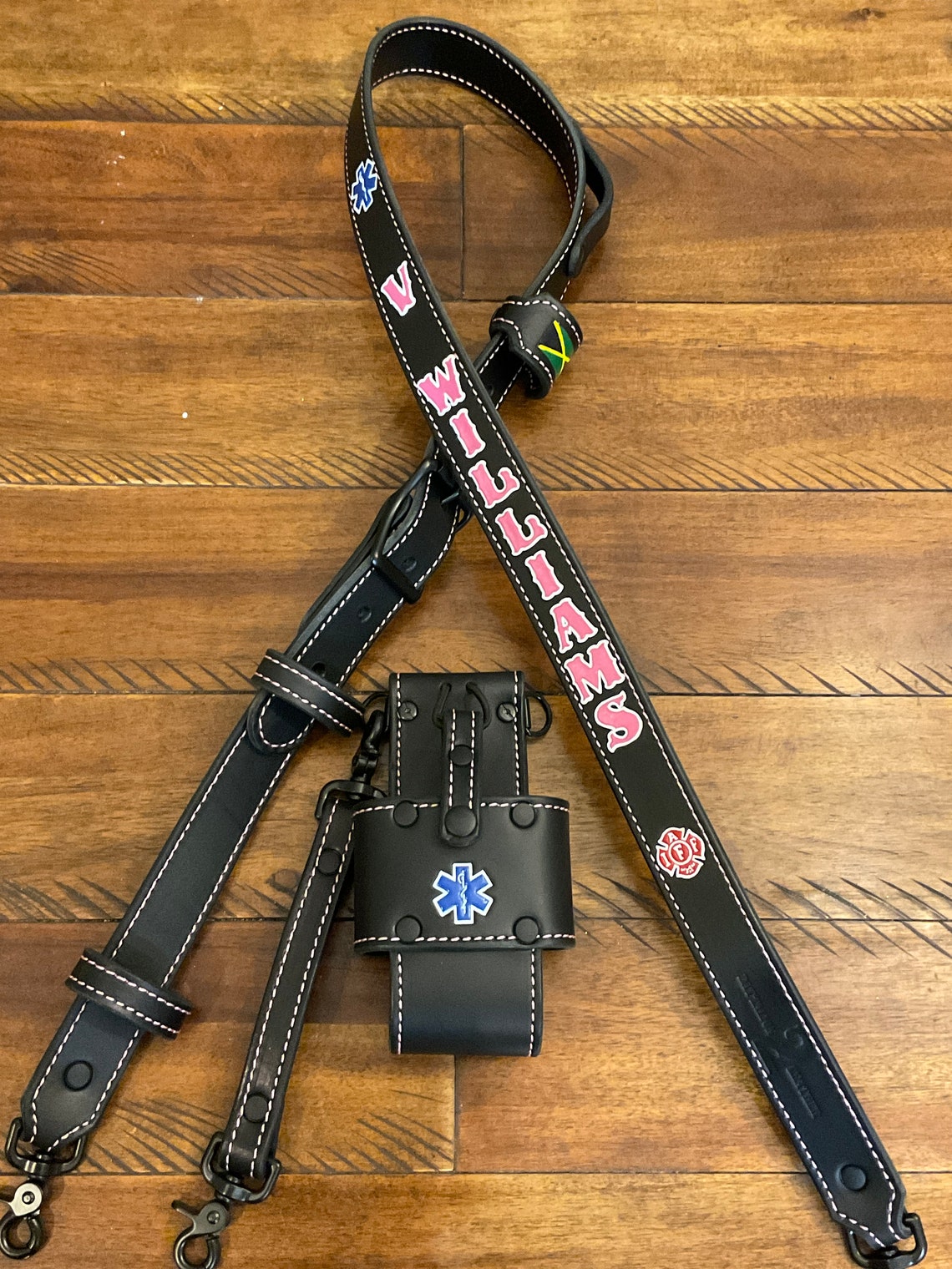 Custom Leather Firefighter EMS Radio Strap Holster Special Ops - Etsy