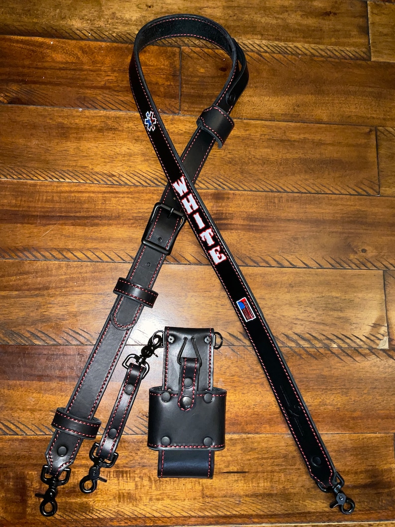 Custom Leather Firefighter EMS Radio Strap Holster Special Ops - Etsy