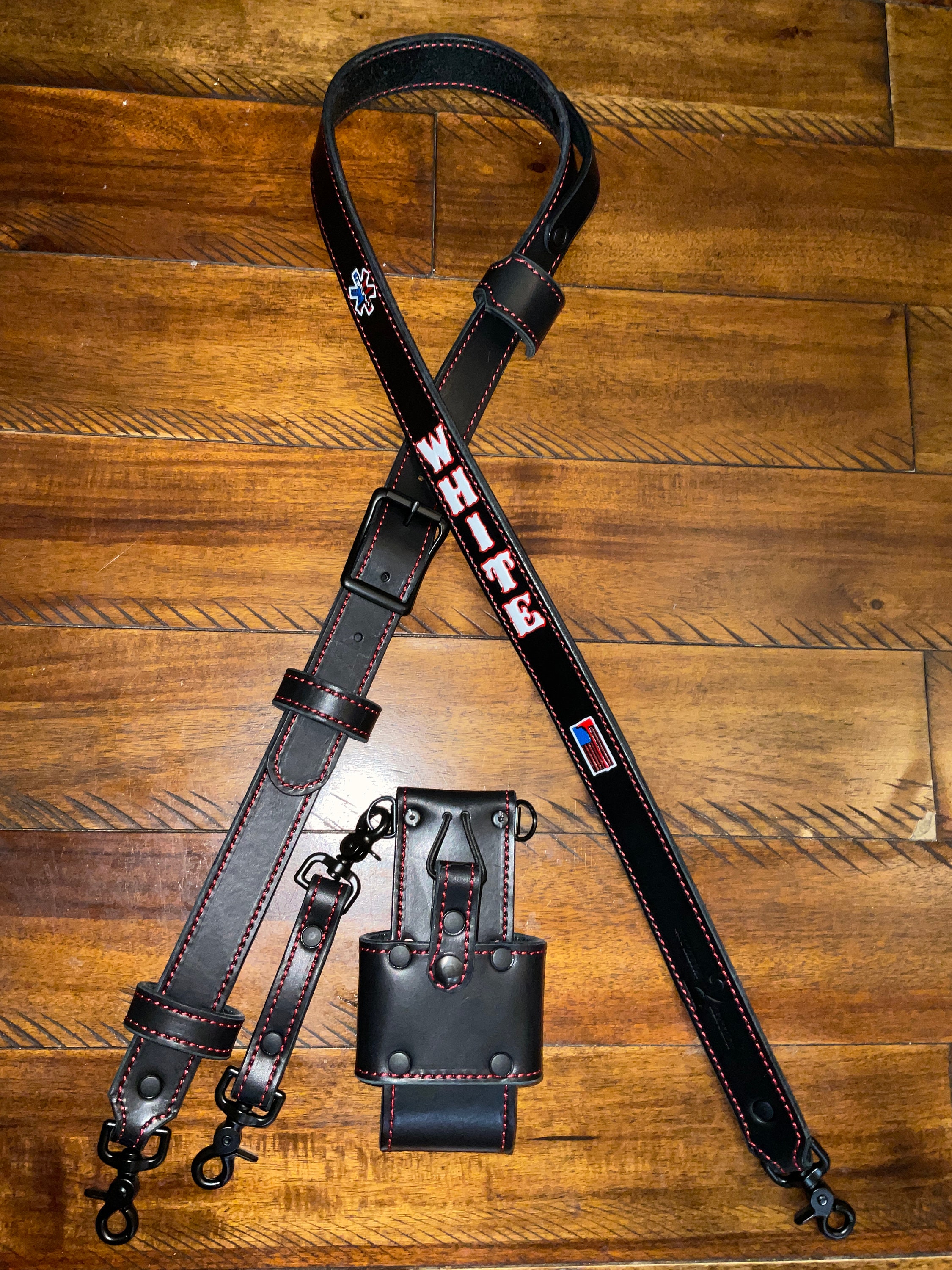 Custom Leather Firefighter EMS Radio Strap Holster Special Ops EHS - Etsy