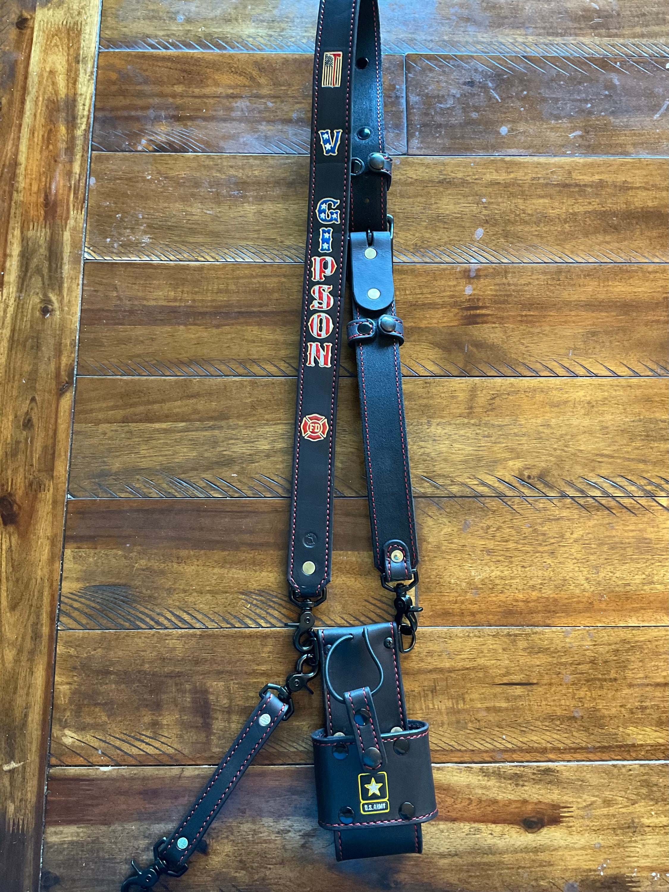 Custom Leather Firefighter EMS Radio Strap Holster Special Ops - Etsy