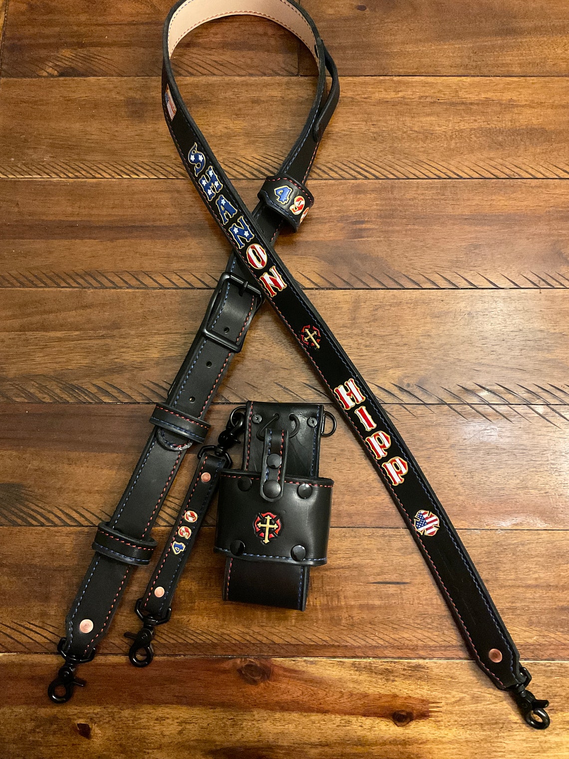 Custom Leather Firefighter EMS Radio Strap Holster Special Ops - Etsy