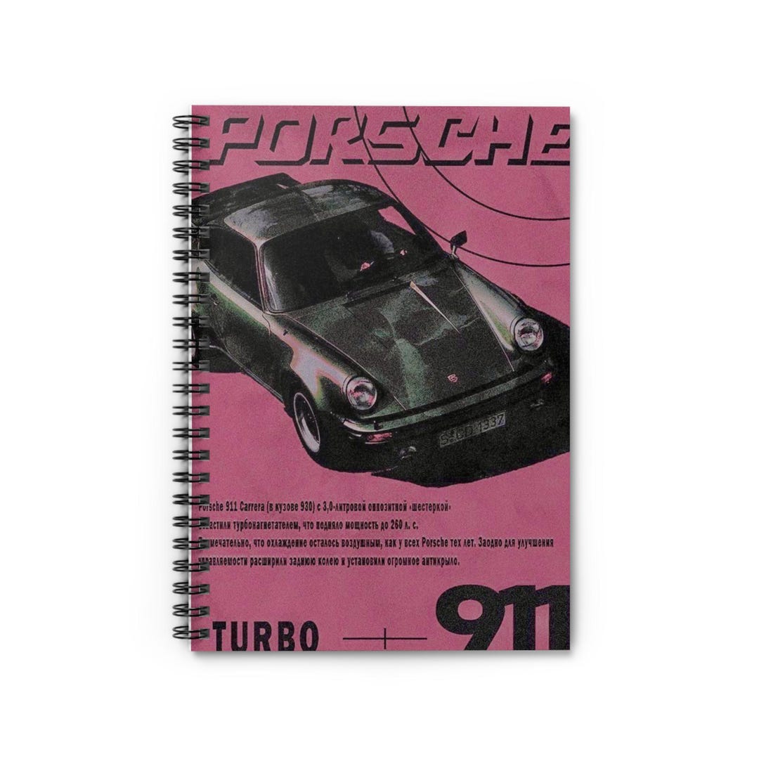 Porsche Notebook, Luxury Car Journal, Racing Fan Stationery, Vehicle ...