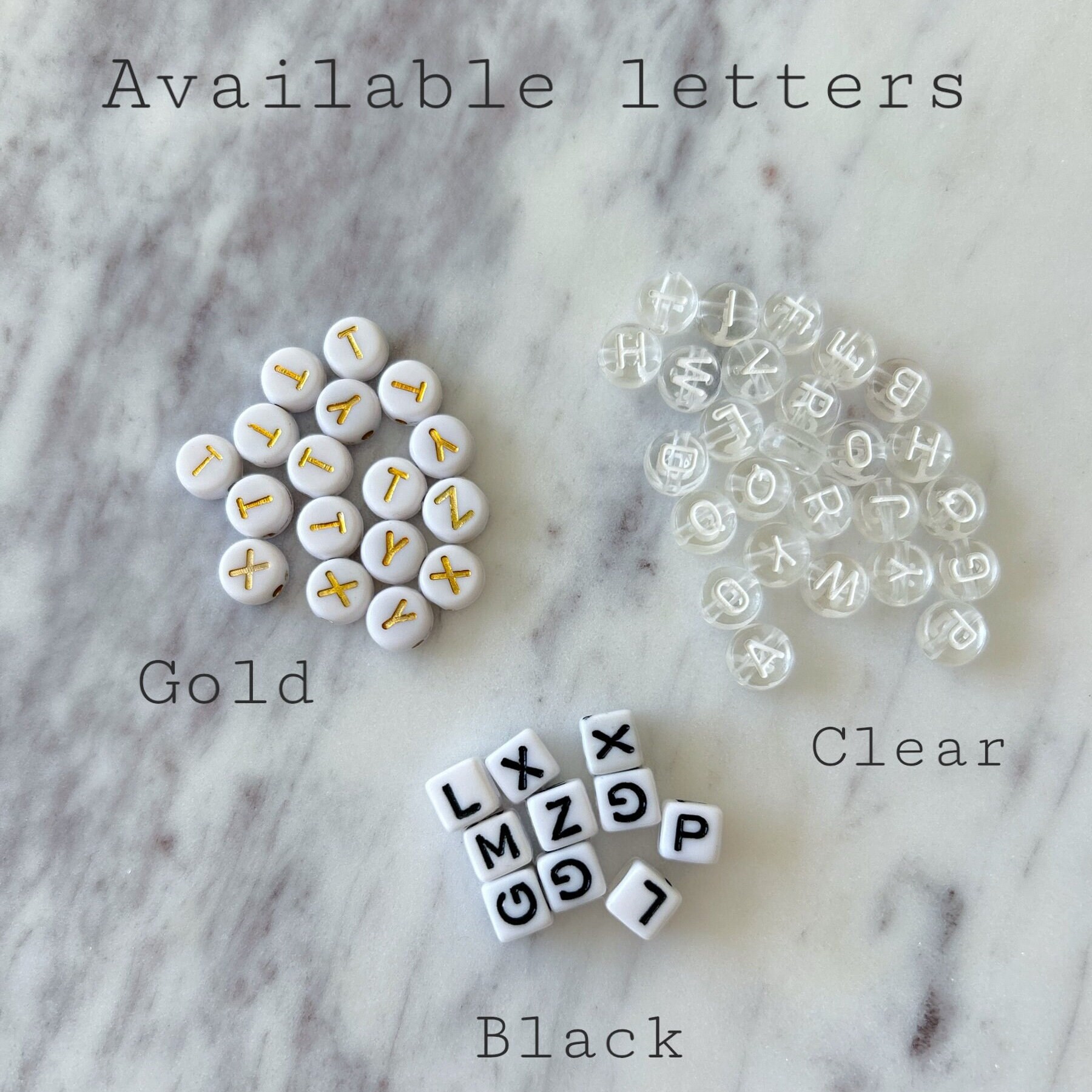 Personalized Beaded Name Bracelet With Polymer Clay, Acrylic Letter ...