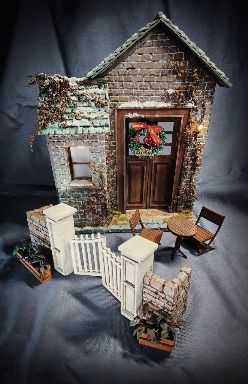 Enchanted Winter Cottage Miniature - Handcrafted 1:12 Scale Dollhouse ...