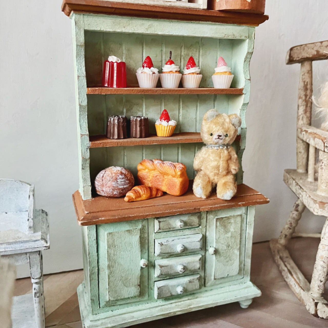 Vintage Dollhouse Hutch - 1:12 Scale Shabby Chic Cupboard - Etsy