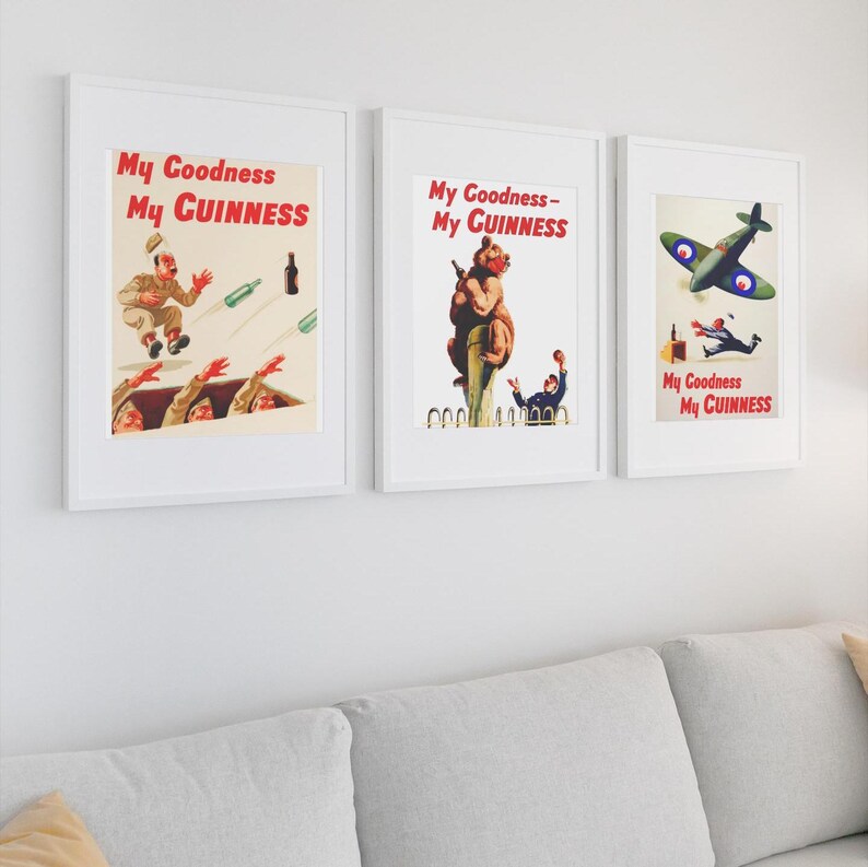 Vintage Guinness 6 X Digital Poster Bundle Instant Download Quality ...