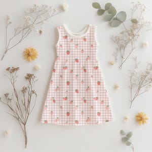 Strawberry Gingham Seamless Pattern: Kawaii Retro (JPG Digital Download ...