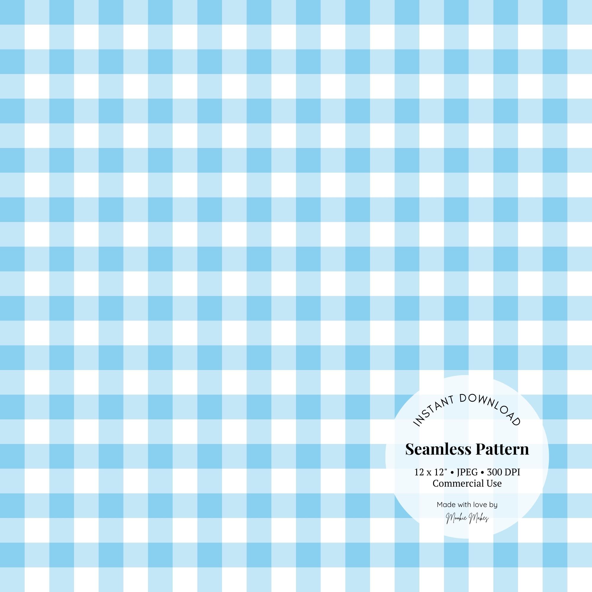 Baby Blue Gingham Pattern: Seamless Plaid Digital Paper (JPG File) - Etsy