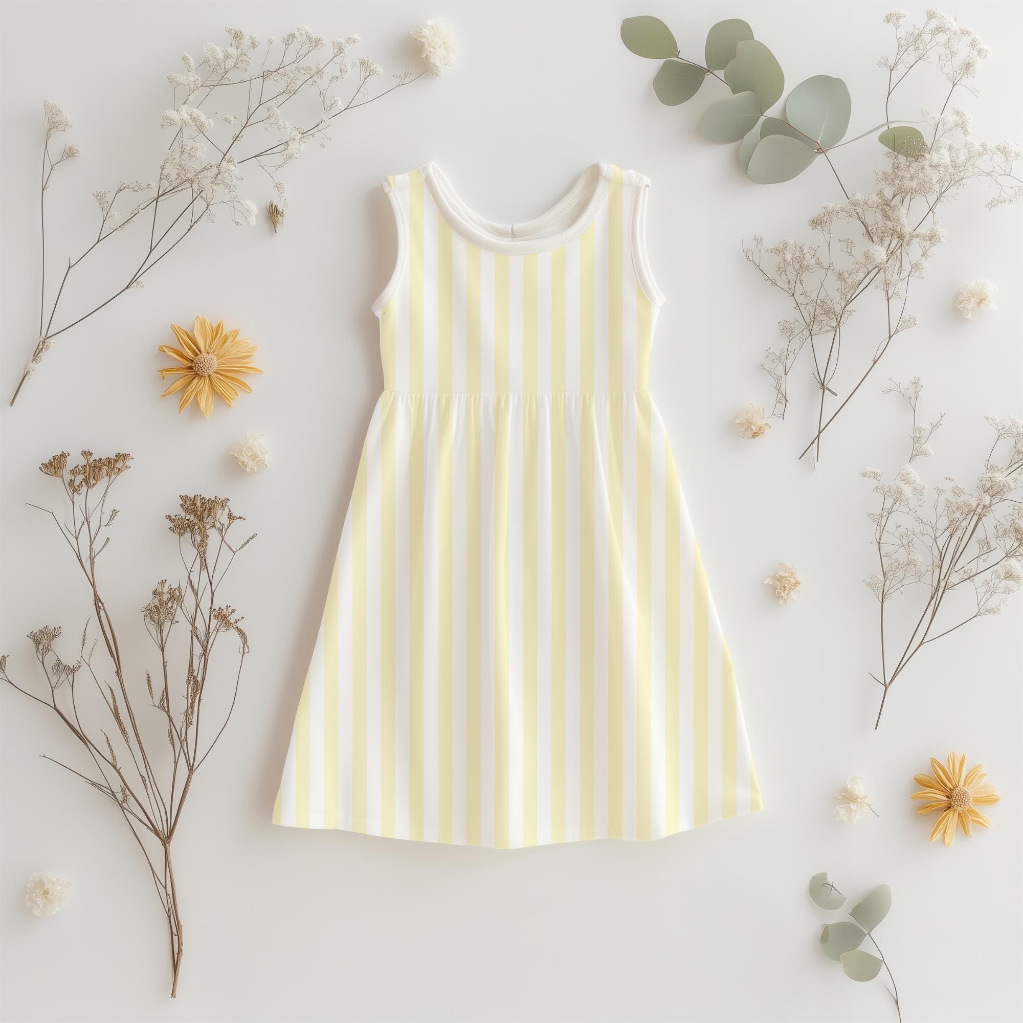 Pale Yellow Stripe Seamless Pattern: Soft Pastel Digital Paper (JPG ...