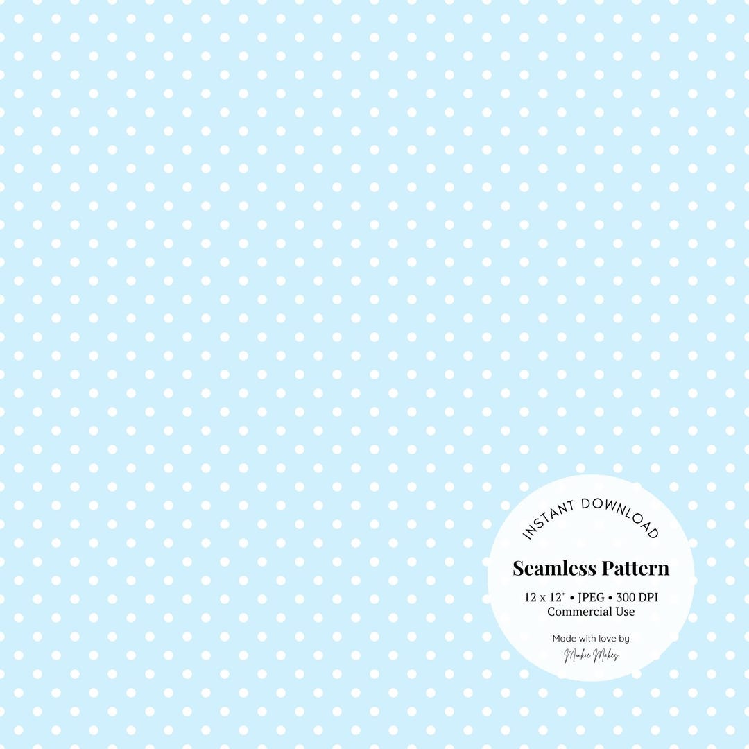 Baby Blue Polka Dot Digital Paper: Seamless Pattern (JPG Download 12x12 ...