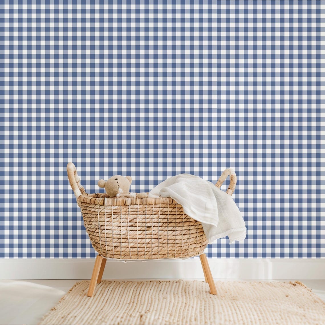 Navy Blue Gingham Pattern: Seamless Plaid Digital Paper (JPG Download ...