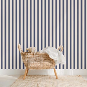 Navy Stripe Pattern – Nautical Digital Paper, Minimalist Seamless ...