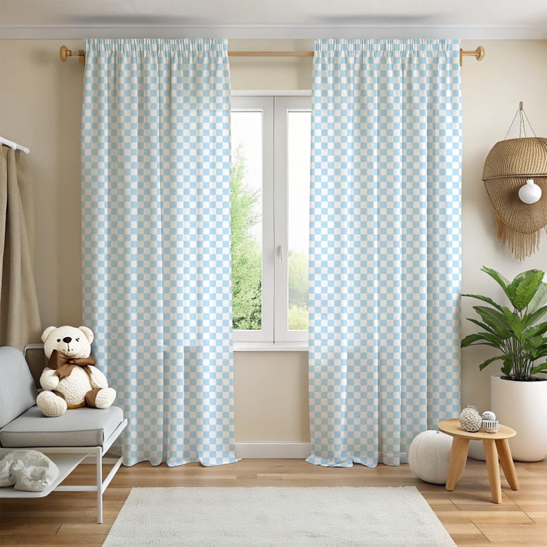 Light Blue Checkerboard Seamless Pattern – Pastel Checkered JPG for ...