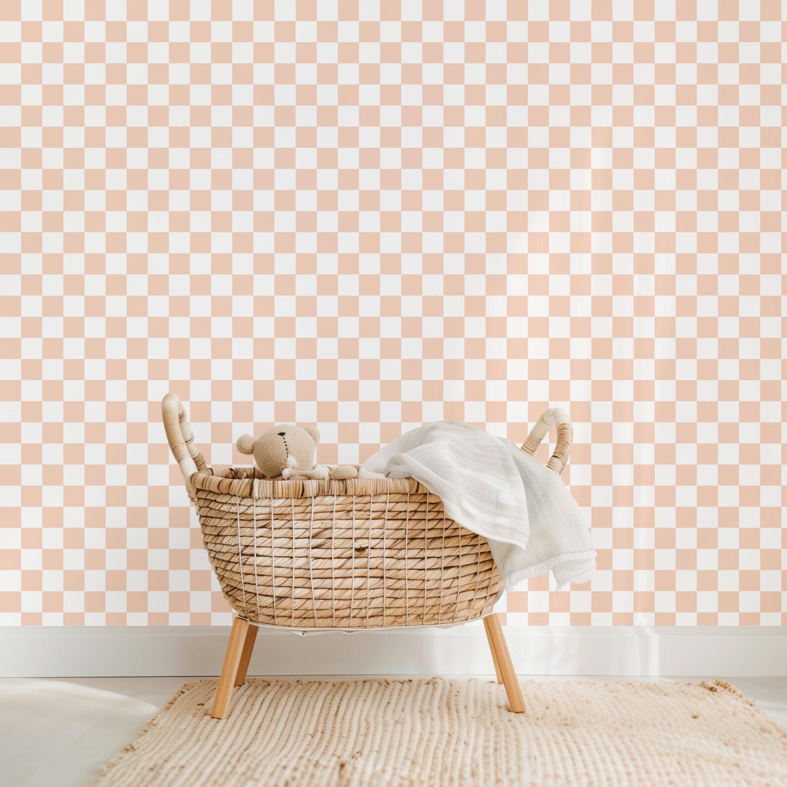 Peach Checkerboard Seamless Pattern – Pastel Orange JPG for ...