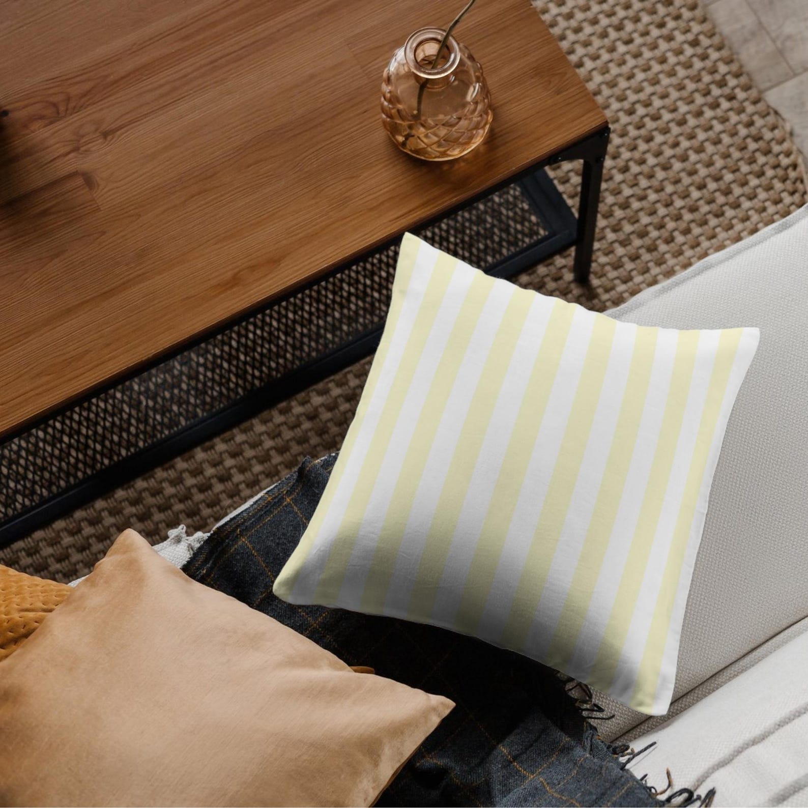Pale Yellow Stripe Seamless Pattern: Soft Pastel Digital Paper (JPG ...