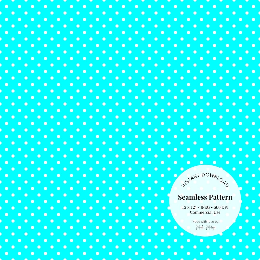 Cyan Polka Dot Pattern: Aqua Blue Digital Paper (JPG, 3600x3600 Px) - Etsy