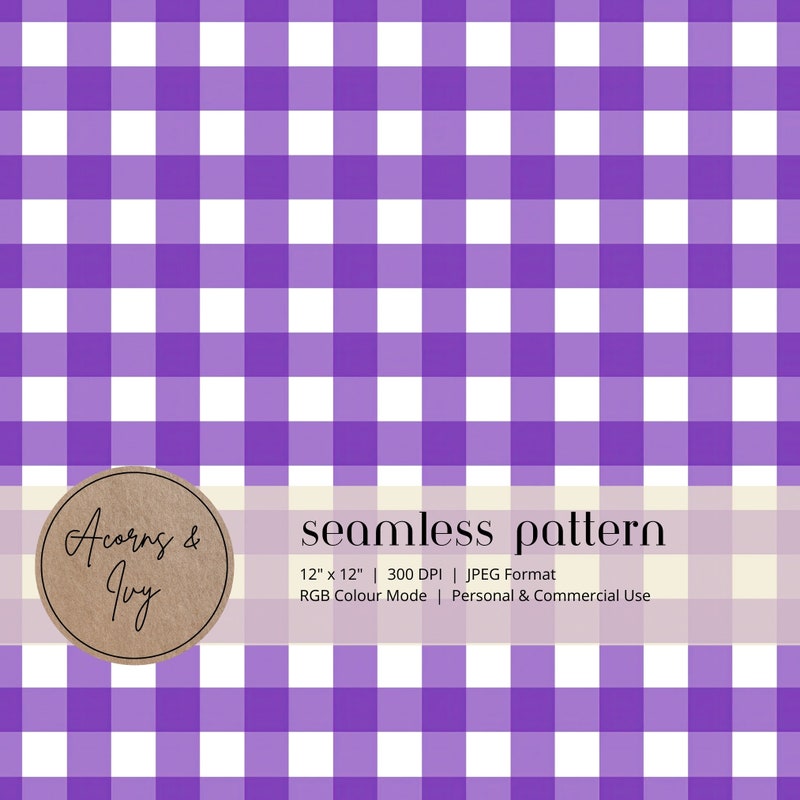 Purple Gingham - Etsy