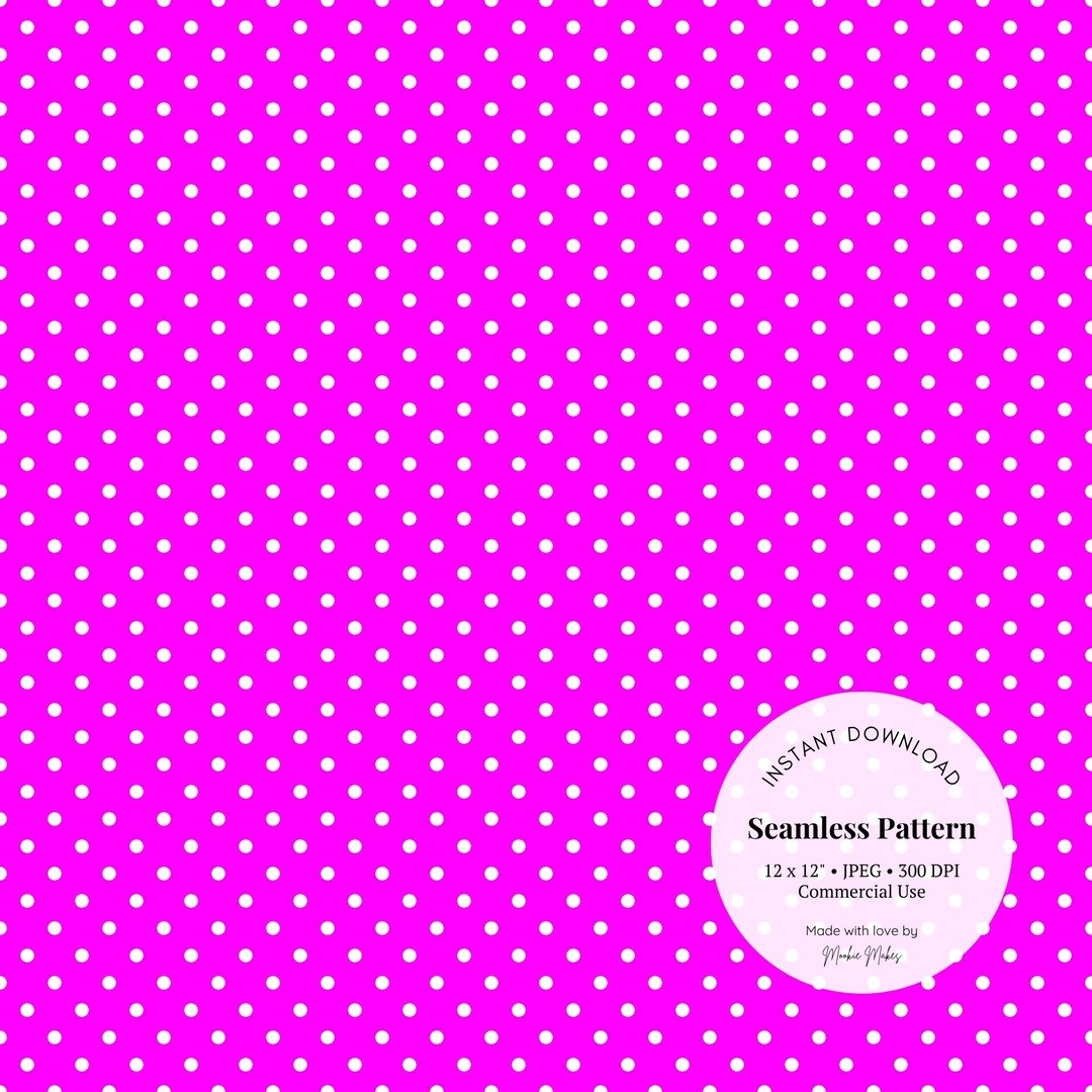 Neon Pink Polka Dot Background: Vibrant Digital Paper (JPG Downloadable ...